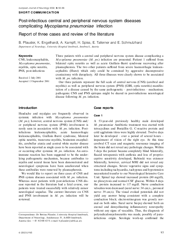 (PDF) Post-infectious central and peripheral nervous system diseases ...