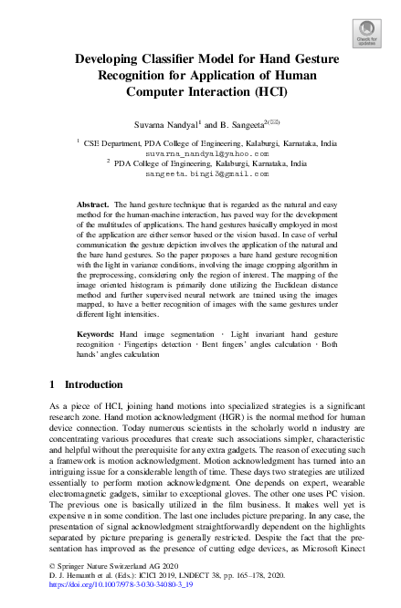 (PDF) Developing Classifier Model for Hand Gesture Recognition for Application of Human Computer ...
