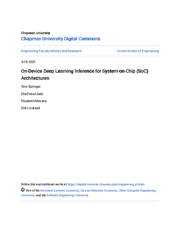 (PDF) On-Device Deep Learning Inference for System-on-Chip (SoC ...