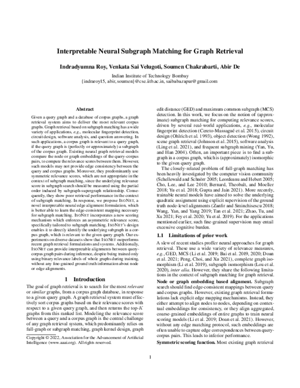 (PDF) Interpretable Neural Subgraph Matching for Graph Retrieval