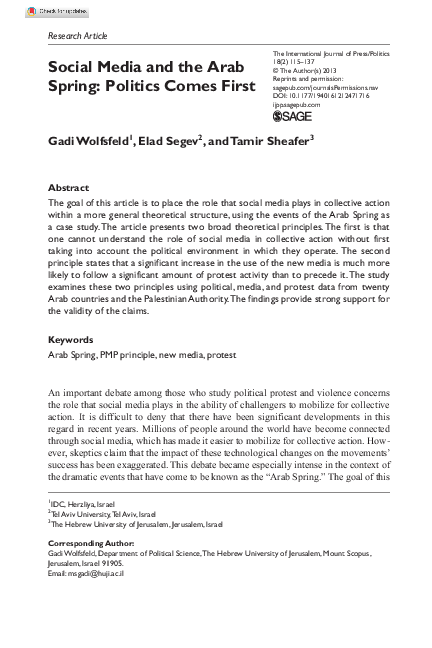 (PDF) Social Media and the Arab Spring | tamir sheafer - Academia.edu