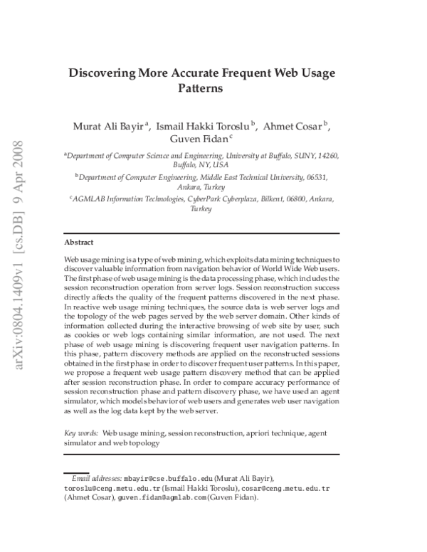 Pdf Discovering More Accurate Frequent Web Usage Patterns