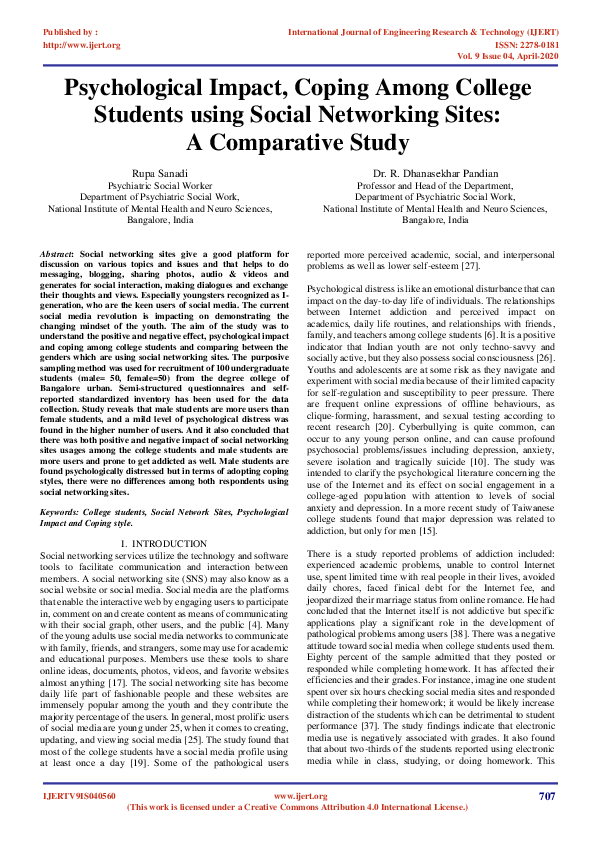 (PDF) Psychological Impact, Coping Among College Students using Social ...