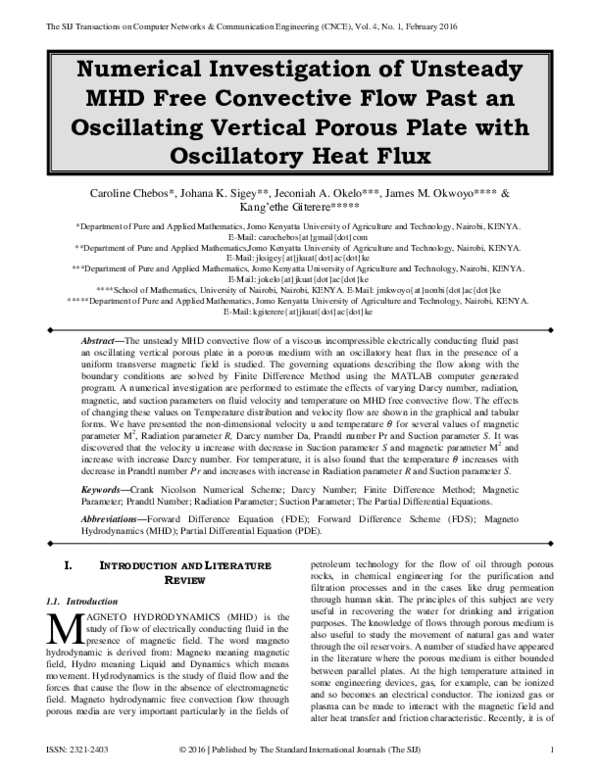 (PDF) Numerical Investigation of Unsteady MHD Free Convective Flow Past an Oscillating Vertical ...