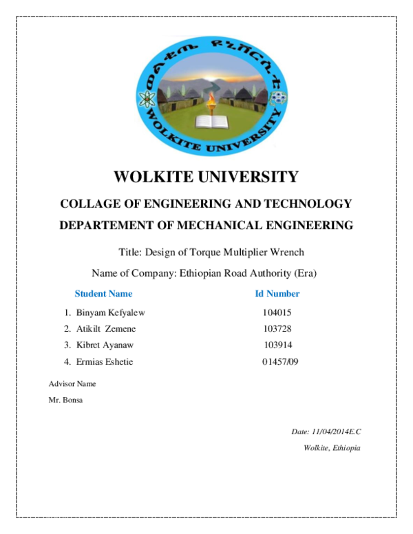 (PDF) WOLKITE UNIVERSITY COLLAGE OF ENGINEERING AND TECHNOLOGY ...