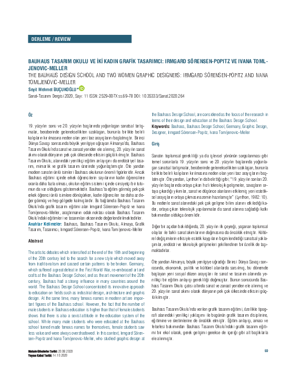 (PDF) Bauhaus Tasarım Okulu ve İki Kadın Grafik Tasarımcı: Irmgard ...