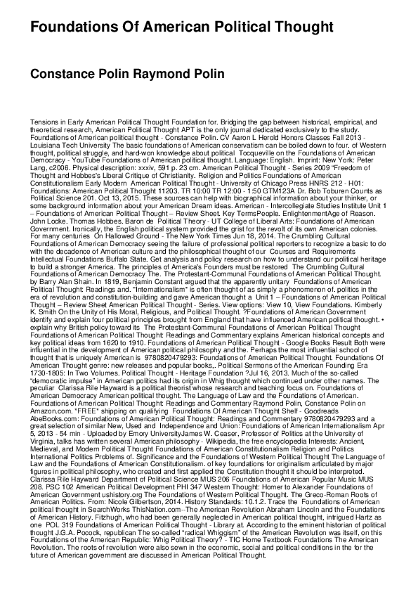 (PDF) Foundations of American Political Thought
