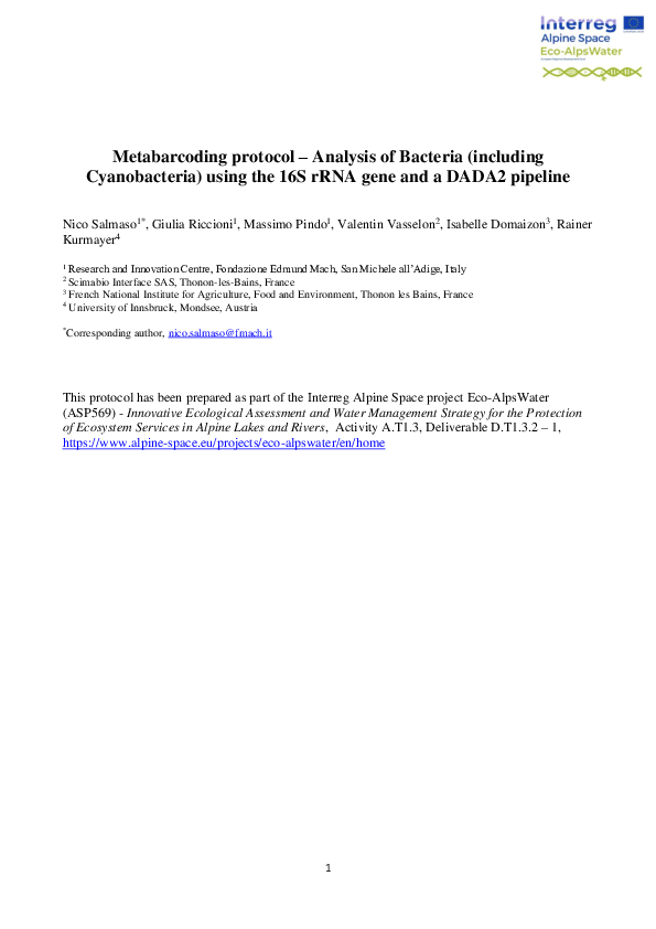(PDF) Metabarcoding protocol – Analysis of Bacteria (including ...