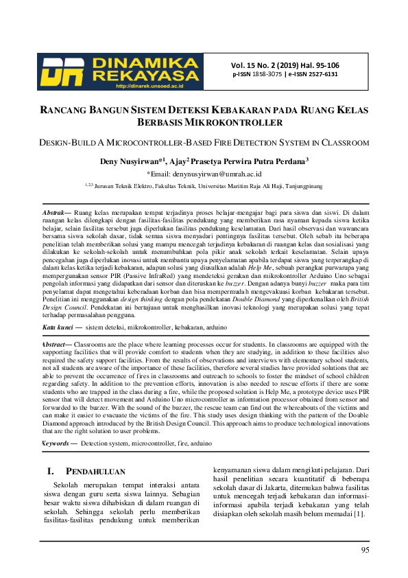(PDF) Rancang Bangun Sistem Deteksi Kebakaran Pada Ruang Kelas Berbasis ...