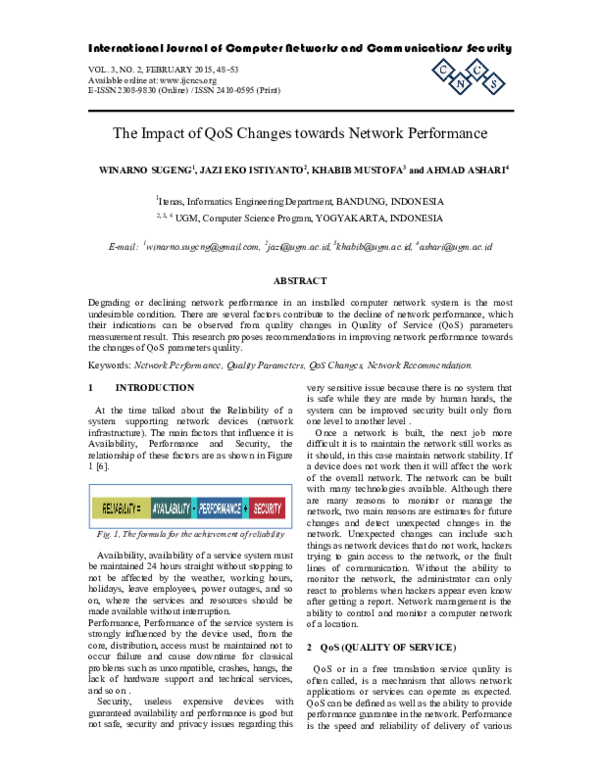 (PDF) THE IMPACT OF QoS CHANGES TOWARDS NETWORK PERFORMANCE