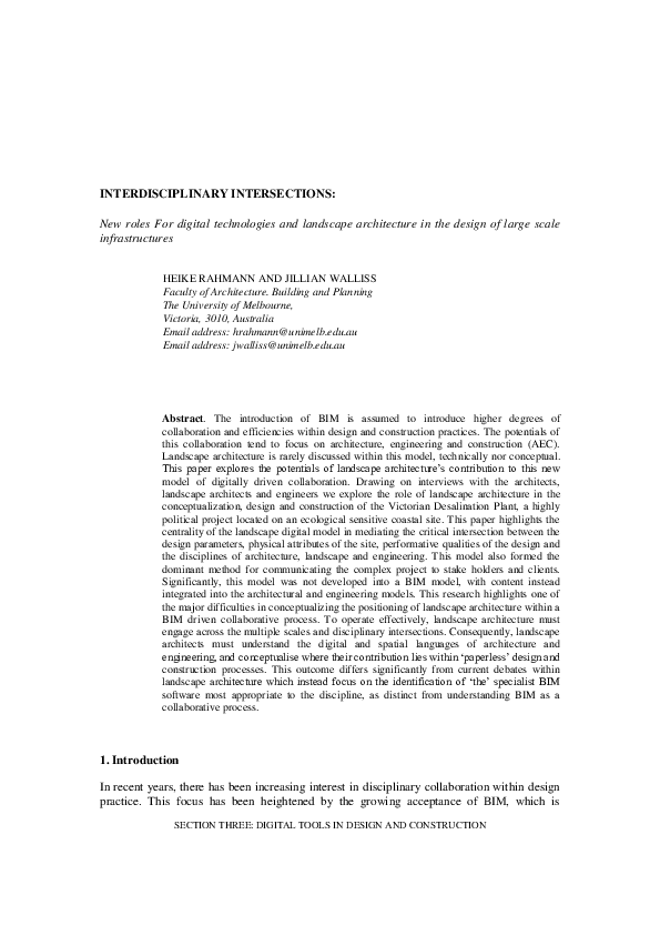 (PDF) Interdisciplinary Intersections: New roles for Digital ...