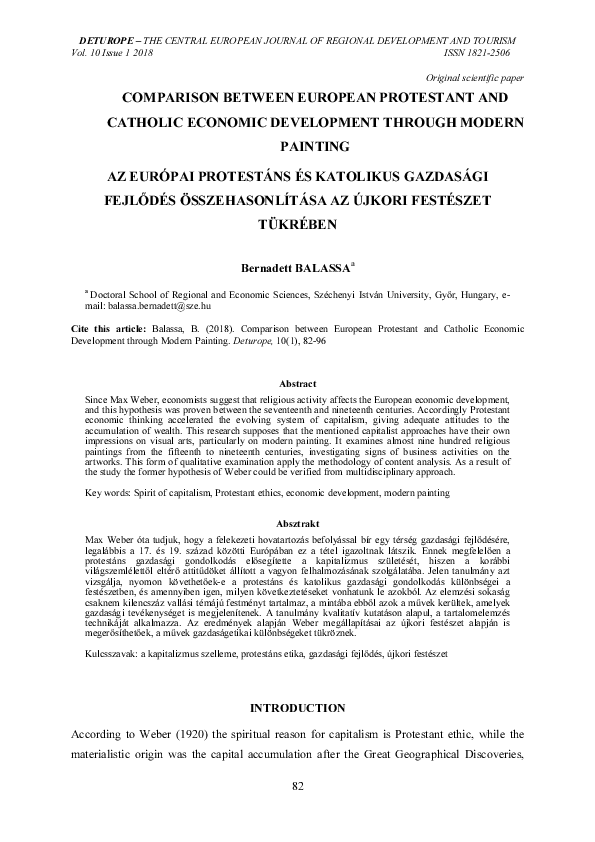 (PDF) Comparison between European Protestant and Catholic Economic ...