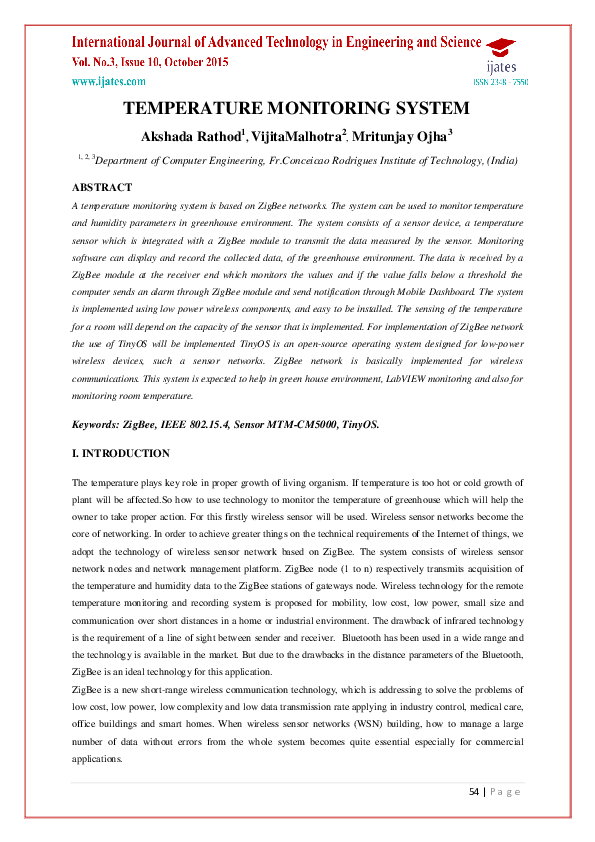 (PDF) Temperature Monitoring System