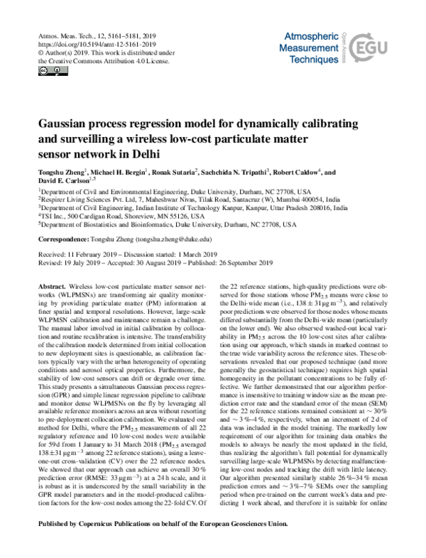 (PDF) Gaussian process regression model for dynamically calibrating and surveilling a wireless ...