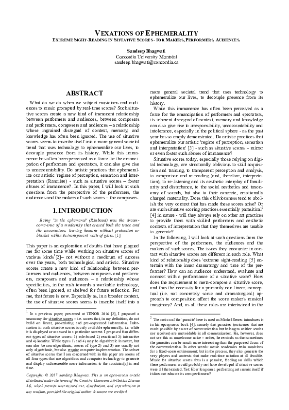 (PDF) Vexations Of Ephemerality