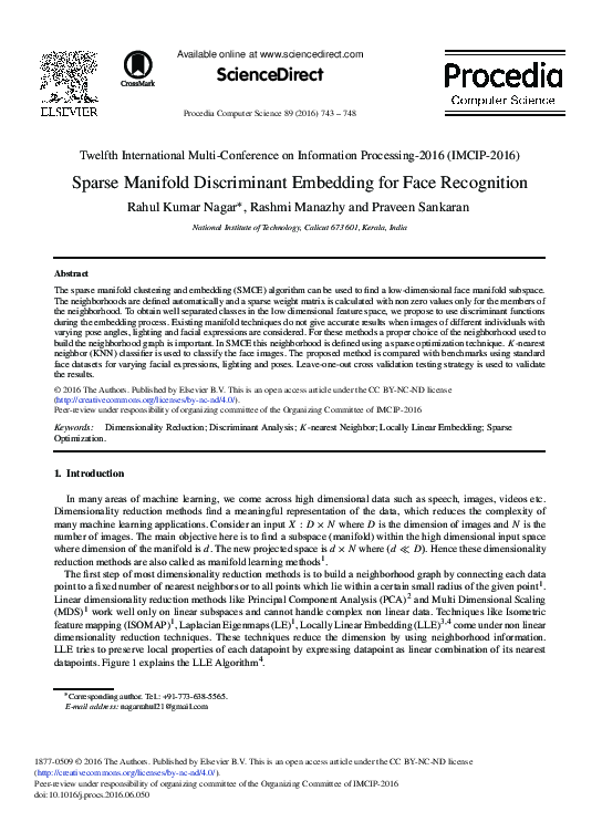 (PDF) Sparse Manifold Discriminant Embedding for Face Recognition