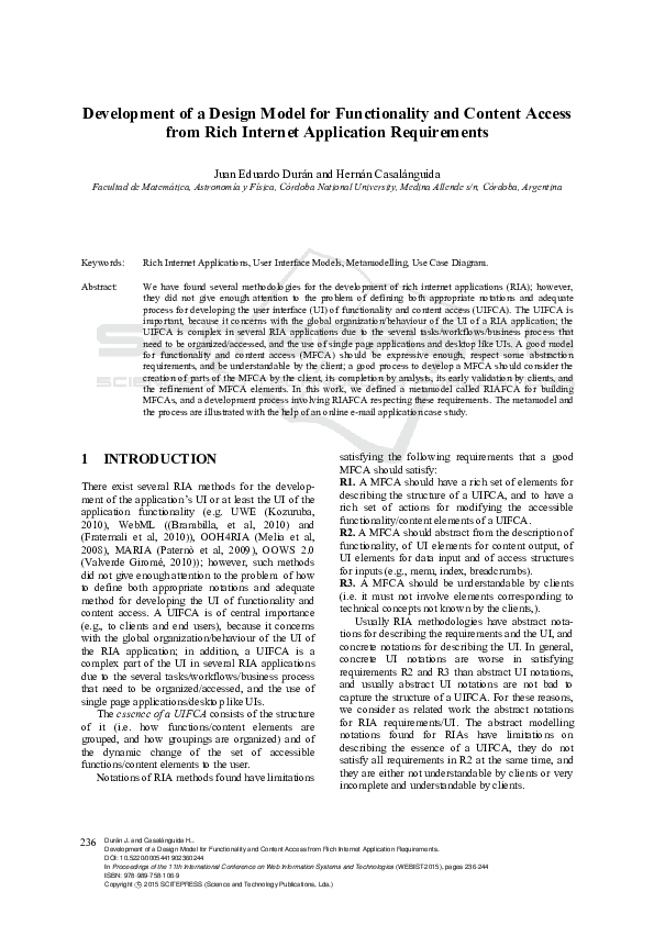 (PDF) Development of a Design Model for Functionality and Content ...