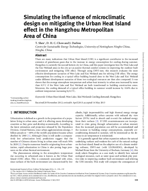 (PDF) Simulating the influence of microclimatic design on mitigating ...