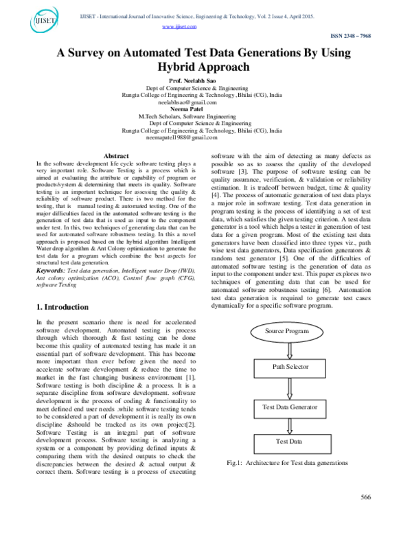 (PDF) A Survey on Automated Test Data Generations By Using Hybrid ...