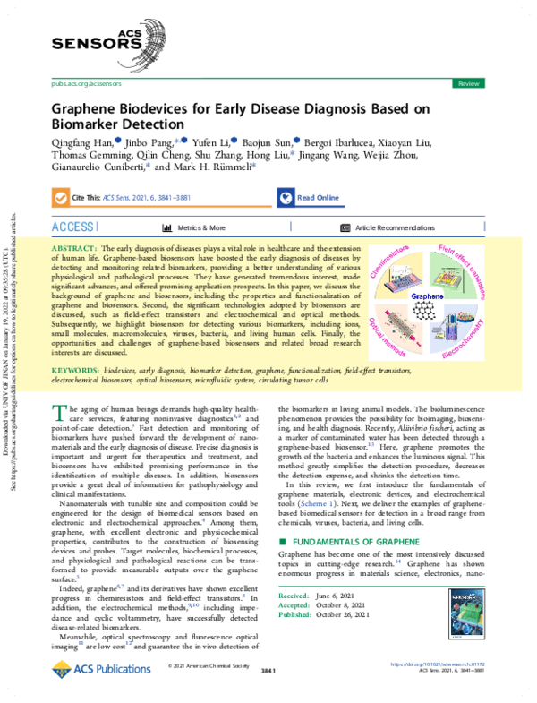 (PDF) Graphene biodevices for early disease diagnosis based on ...