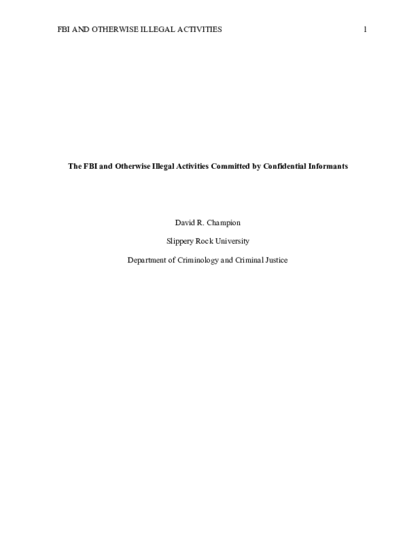 (DOC) The FBI and Otherwise Illegal Activities Committed by ...