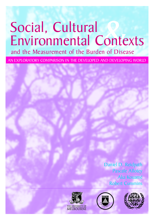 (PDF) Social, Cultural Environmental Contexts AN EXPLORATORY COMPARISON ...