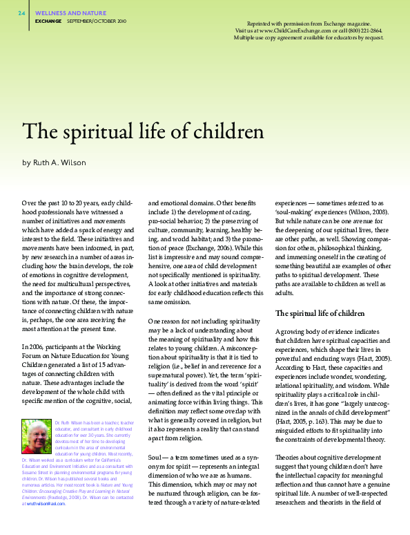 (PDF) The spiritual life of children