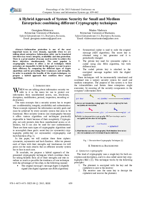 (PDF) A hybrid approach of system security for small and medium enterprises: Combining different ...
