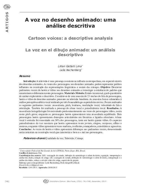 (PDF) La voz en el dibujo animado: un análisis descriptivo | Leila ...