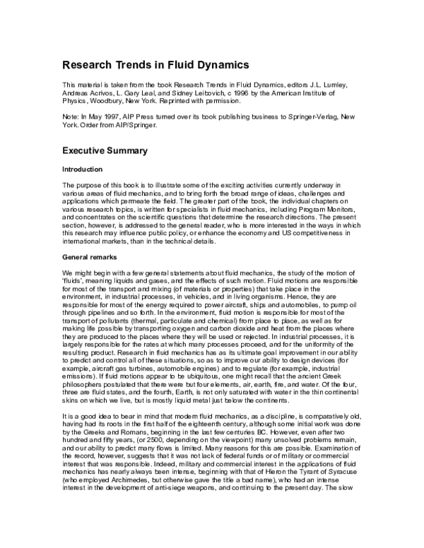 (PDF) Research Trends in Fluid Dynamics