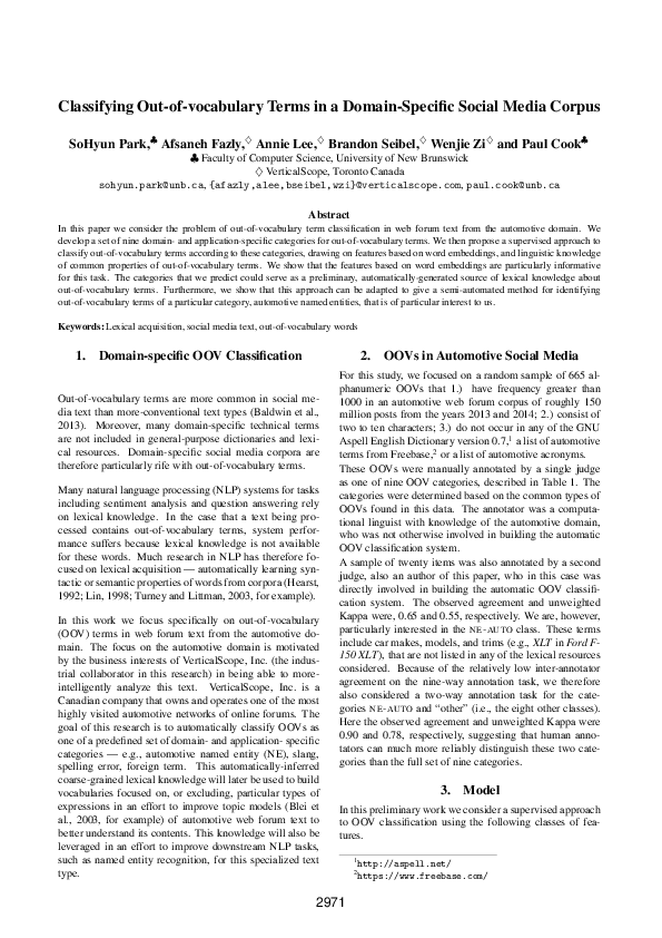 (PDF) Classifying Out-of-vocabulary Terms in a Domain-Specific Social ...