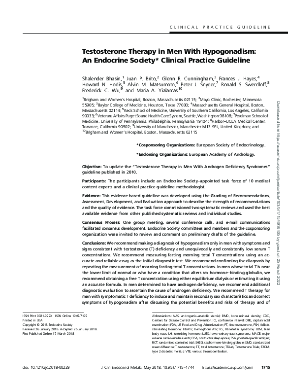 (PDF) Testosterone Therapy in Men With Hypogonadism: An Endocrine ...