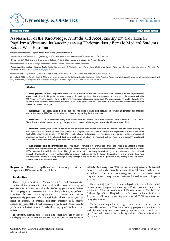 Pdf Assessment Of The Knowledge Attitude And Acceptability Towards 9963