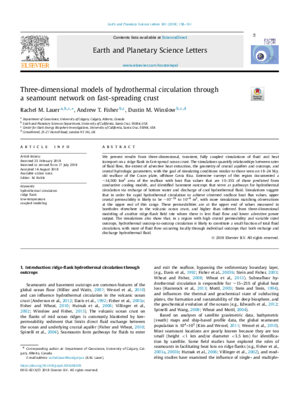 (PDF) Three-dimensional models of hydrothermal circulation through a ...