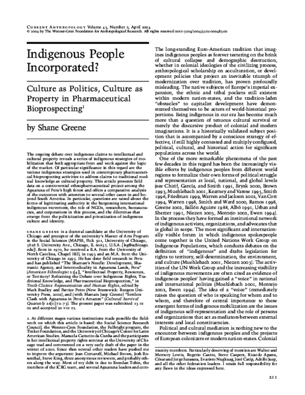 (PDF) Indigenous People Incorporated