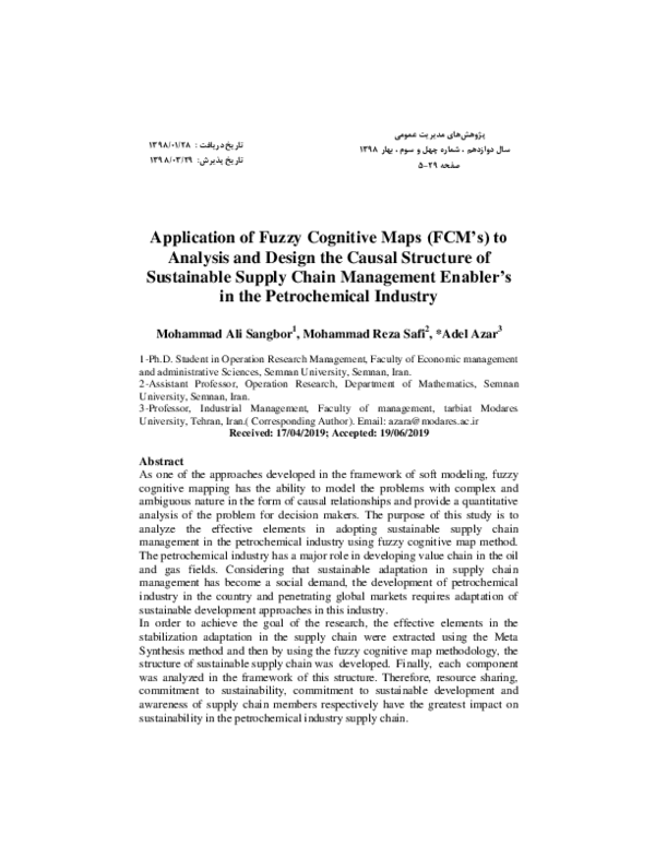 (PDF) Application of Fuzzy Cognitive Maps (FCM's) to Analysis and ...