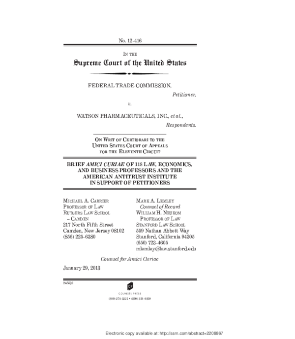 (PDF) Brief Amici Curiae of 118 Law, Economics, and Business Professors ...