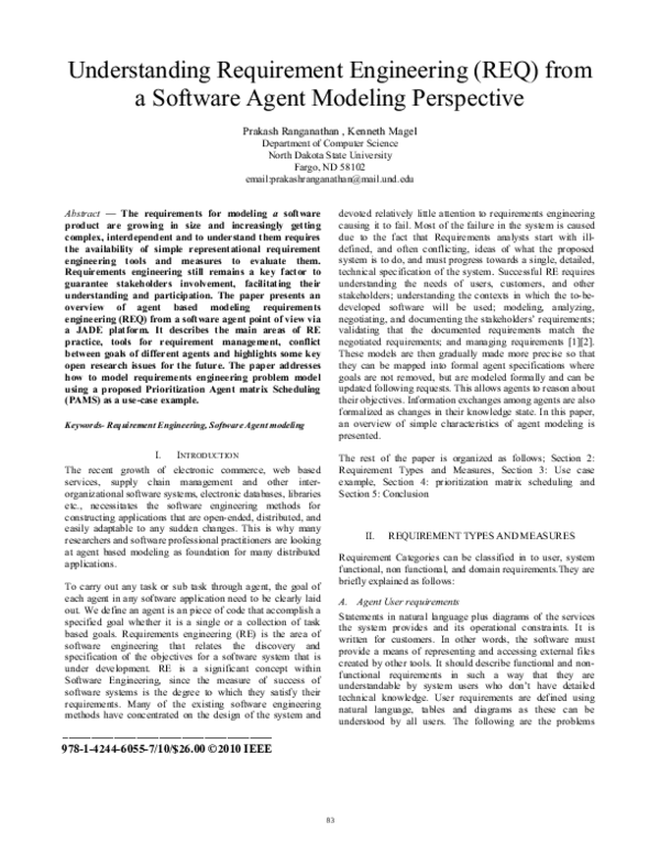(PDF) Understanding requirement engineering (REQ) from a software agent ...