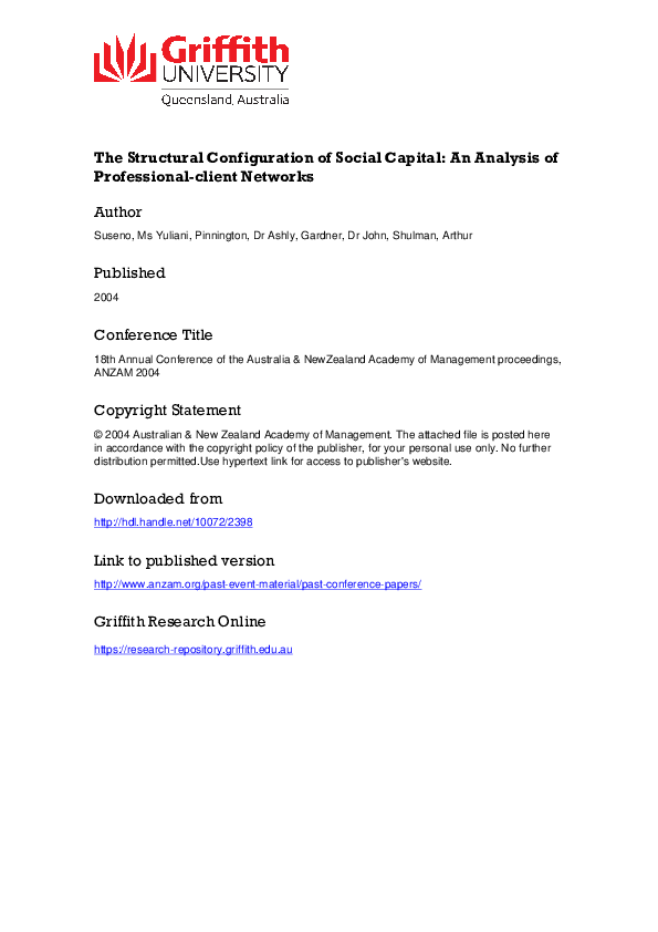 (PDF) The Structural Configuration of Social Capital: An Analysis of ...