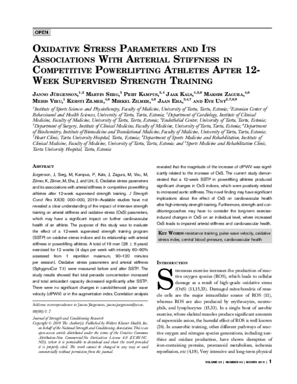 (PDF) Oxidative Stress Parameters and Its Associations With Arterial ...