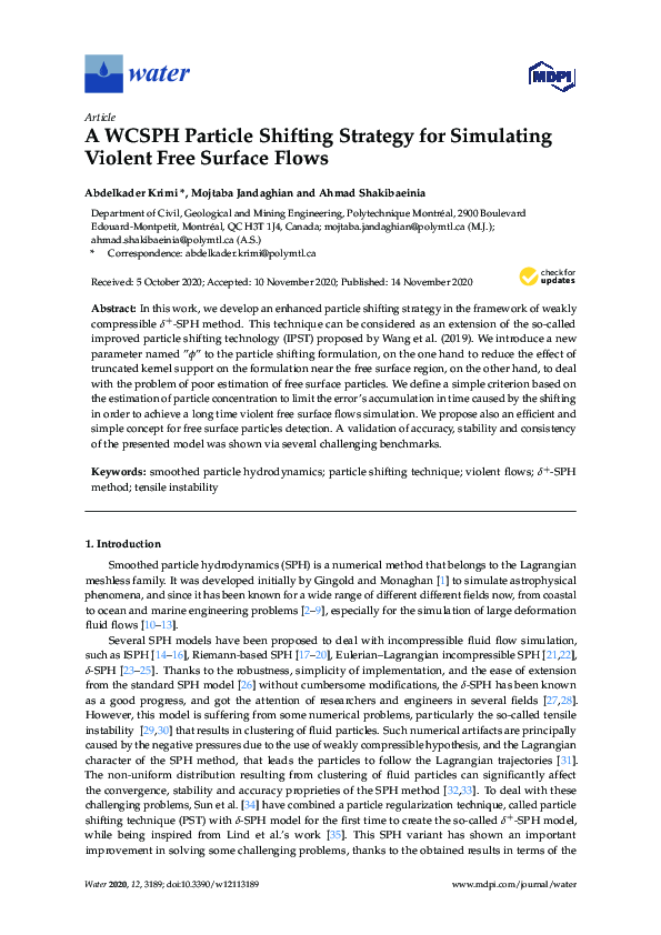 (PDF) A WCSPH Particle Shifting Strategy for Simulating Violent Free ...
