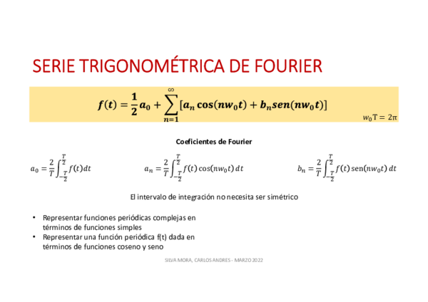 (PDF) Demostración de la forma compleja de la serie de Fourier