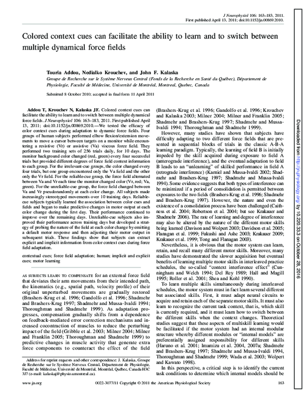 (PDF) Colored context cues can facilitate the ability to learn and to ...