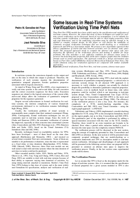 (PDF) Some issues in real-time systems verification using time Petri Nets | José Reinaldo Silva ...