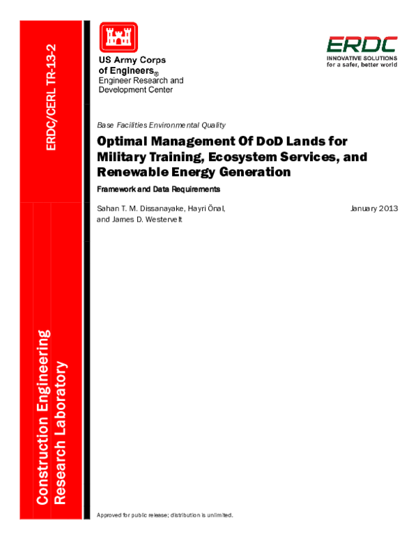 (PDF) Optimal Management of DoD Lands for Military Training, Ecosystem ...