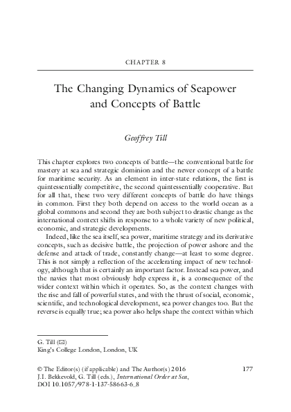 (PDF) The Changing Dynamics of Seapower and Concepts of Battle