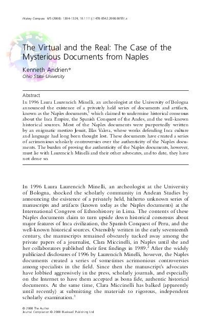 (PDF) The Virtual and the Real: The Case of the Mysterious Documents ...