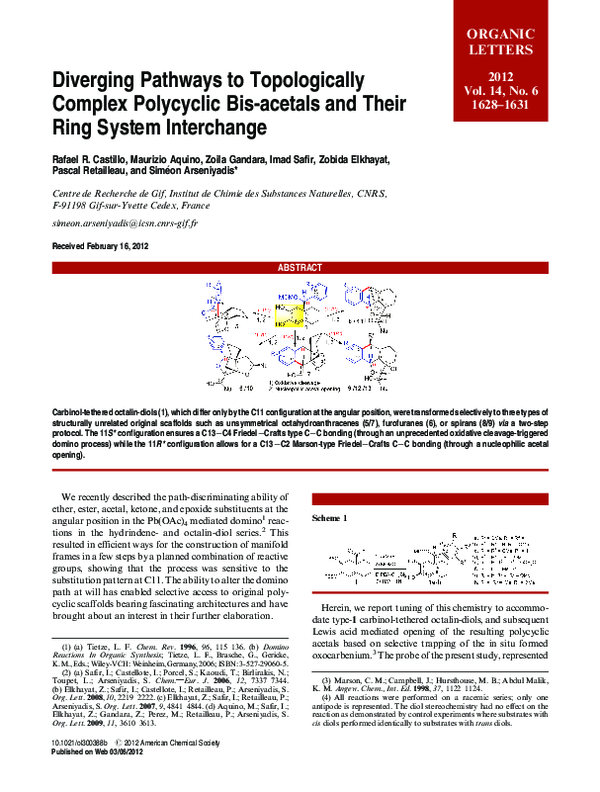 (PDF) Diverging Pathways to Topologically Complex Polycyclic Bis ...