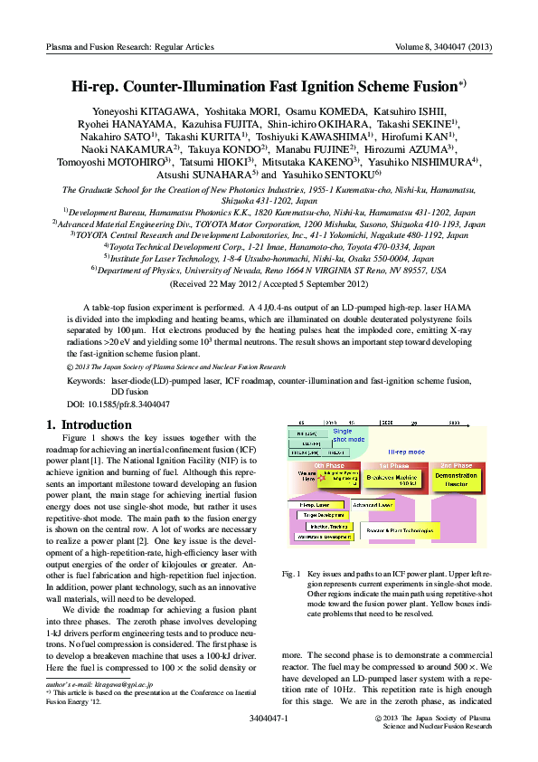 (PDF) Hi-rep. Counter-Illumination Fast Ignition Scheme Fusion