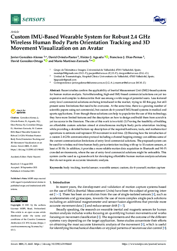 Pdf Custom Imu Based Wearable System For Robust 2 4 Ghz Wireless